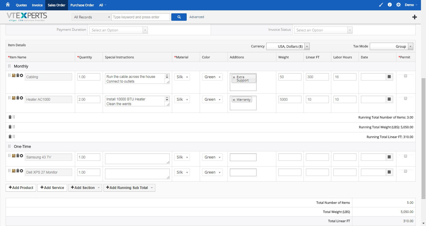 VTiger Experts | VTiger Item Details Customizer - Advanced