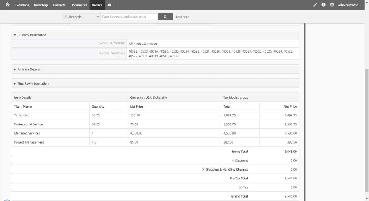 Generating/Combining Master Invoices in VTiger - VTiger Experts