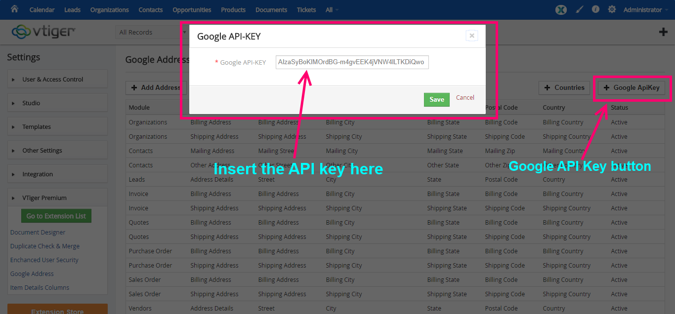 Google Address Lookup - VTiger Experts