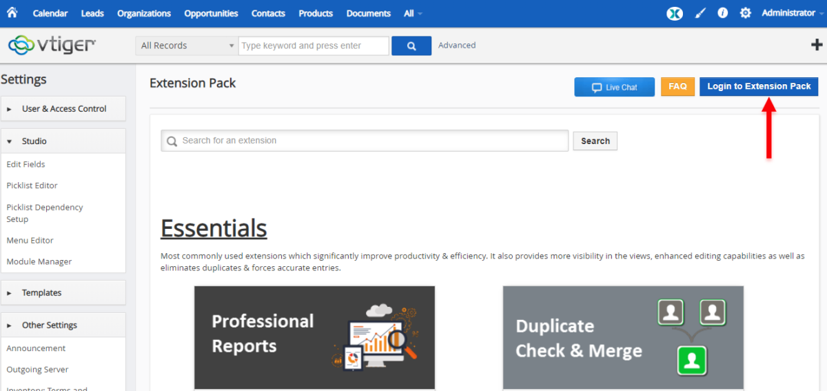 Upgrade Extensions - VTiger Experts