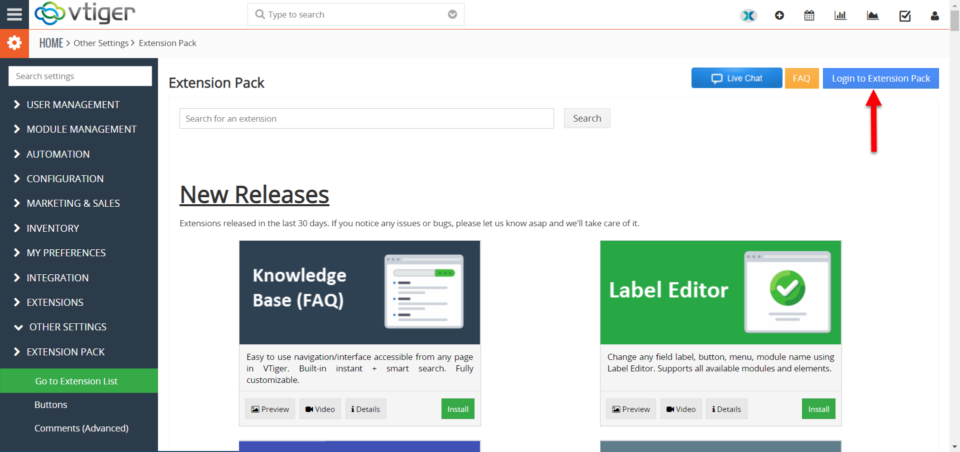 Upgrade Extensions - VTiger Experts