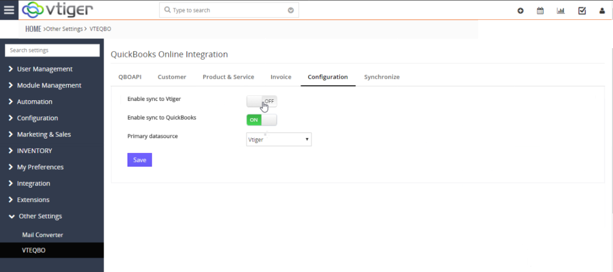 Quickbooks Online & VTiger 7 Open Source Integration - Progress Update - VTiger Experts