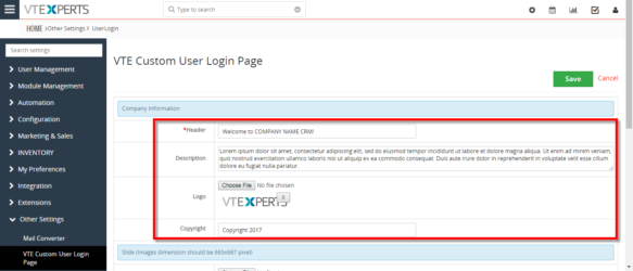 Customize VTiger Login Page In VTiger 7 - VTiger Experts