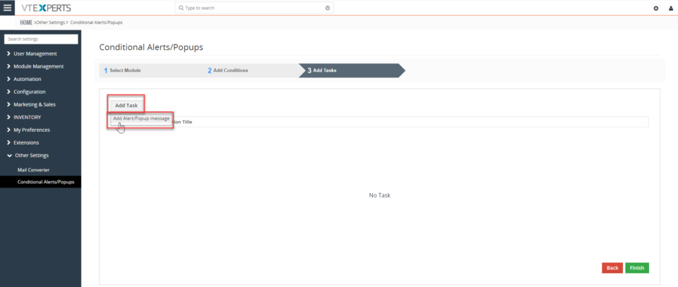 Conditional Alerts/Popups - VTiger Experts