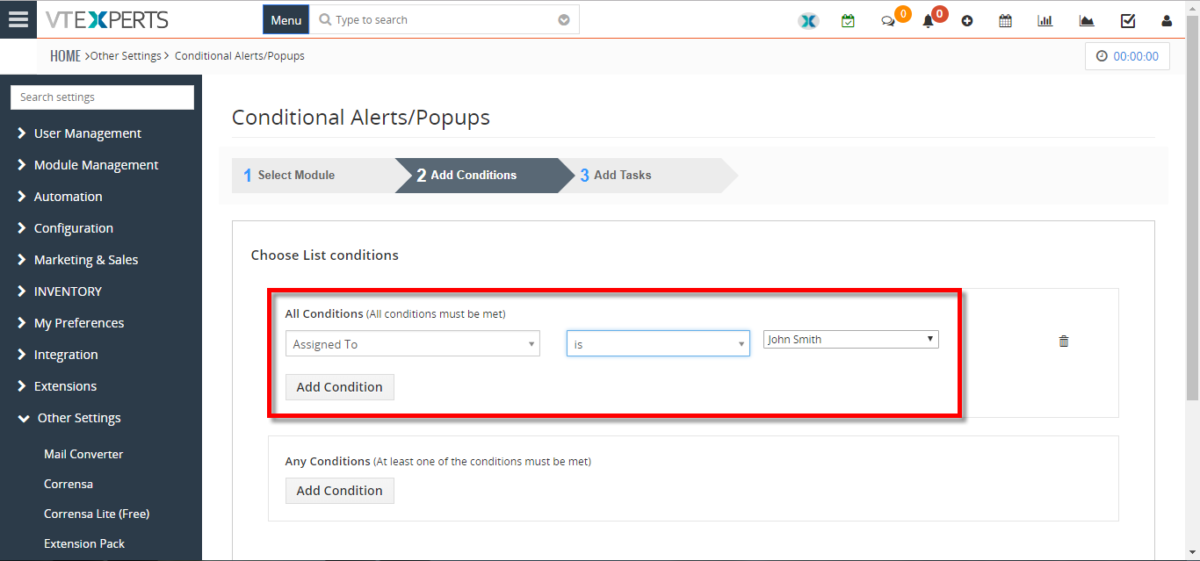 Create Alert/Popup In VTiger 7 - VTiger Experts