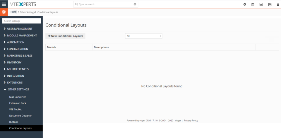 Conditional Layout - Role Based Permission - VTiger Experts
